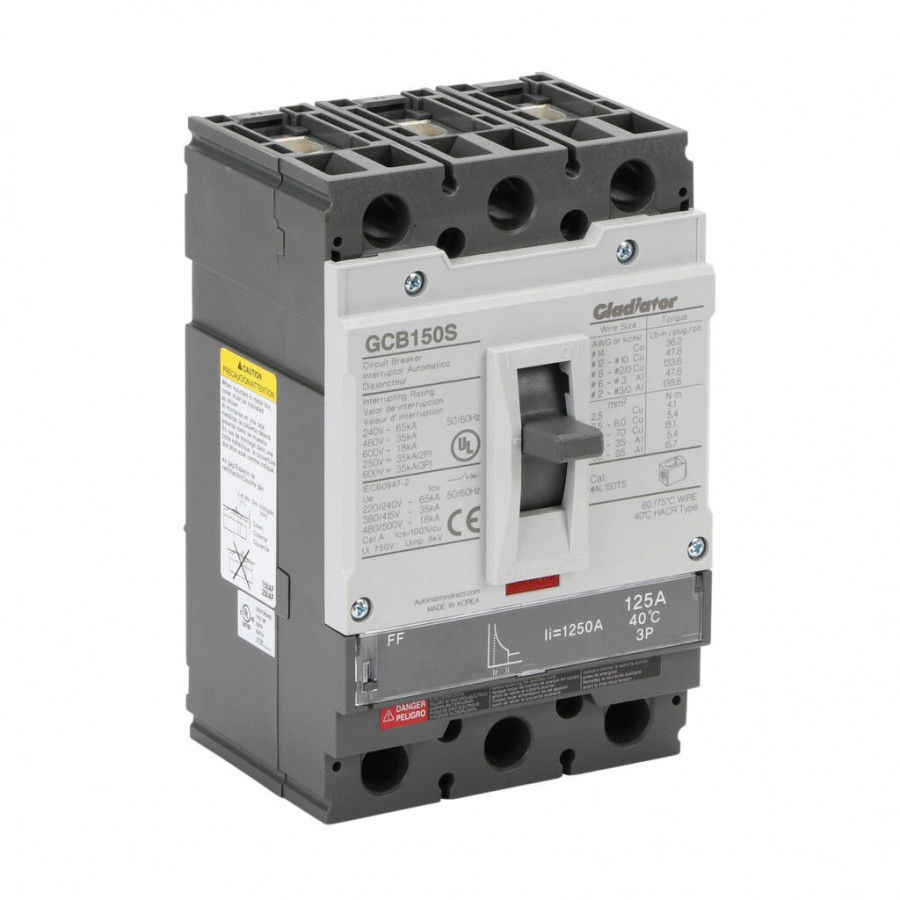 GCB150S-3FF125LL > GLADIATOR > GLADIATOR MOLDED CASE CIRCUIT BREAKER, 1 | SDI STORE